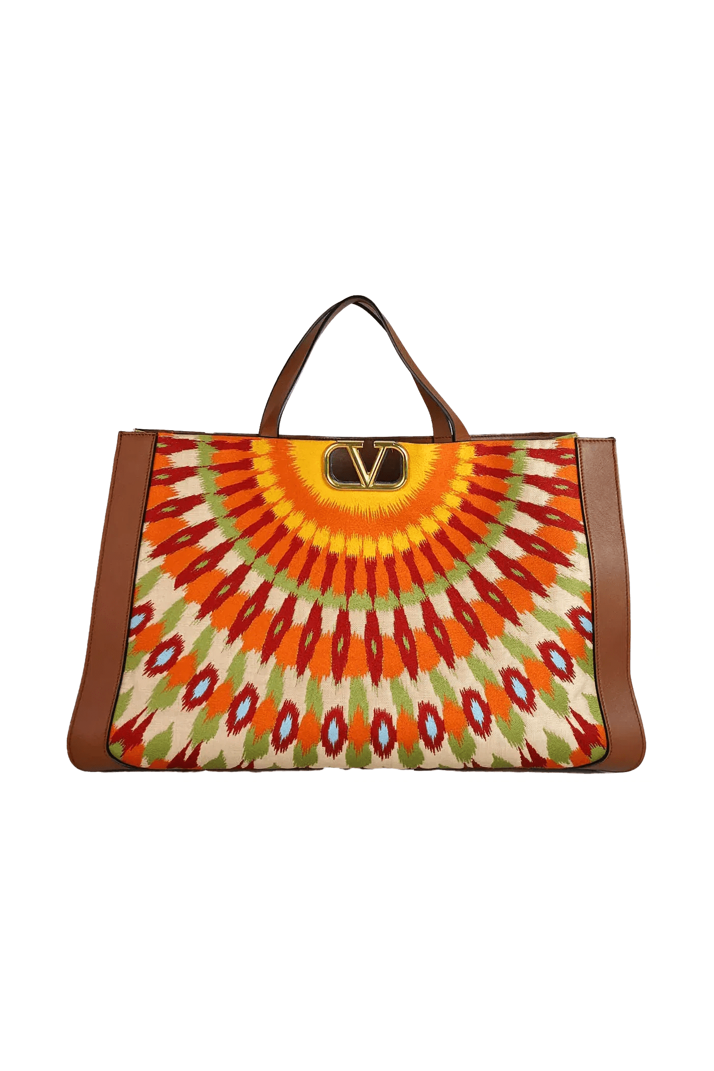 Valentino Embroidered V Logo Tote Purse - Foxy Couture Carmel